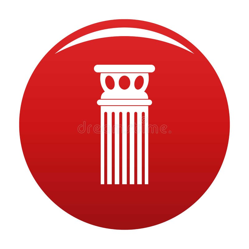 Ancient Column Icon Vector Red Stock Vector - Illustration of decor ...