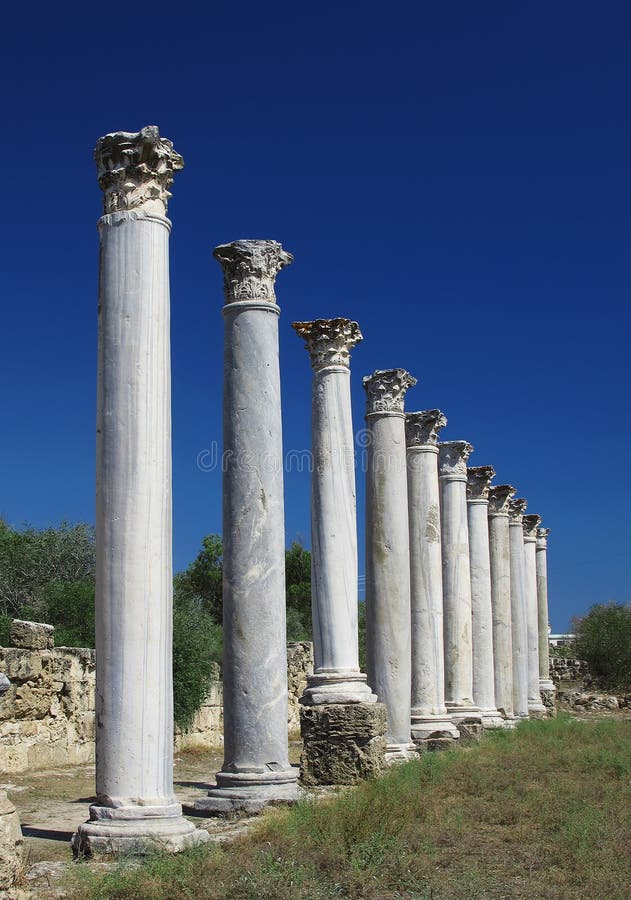 Ancient columns in Greece stock image. Image of blue - 20137937
