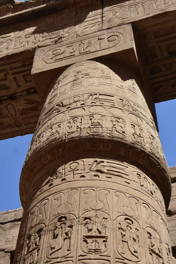 Karnak Temple in Luxor, Egypt. Editorial Photography - Image of blue ...