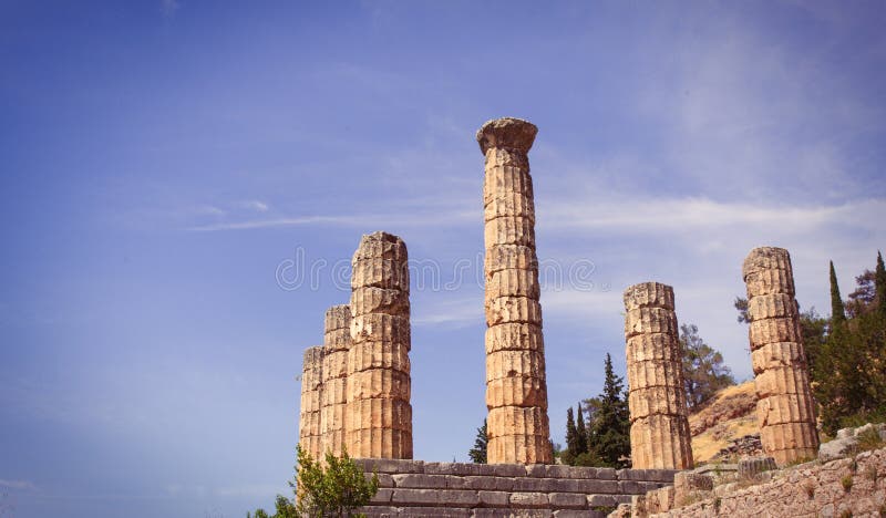 Ancient columns in Greece stock photo. Image of vintage - 74260488
