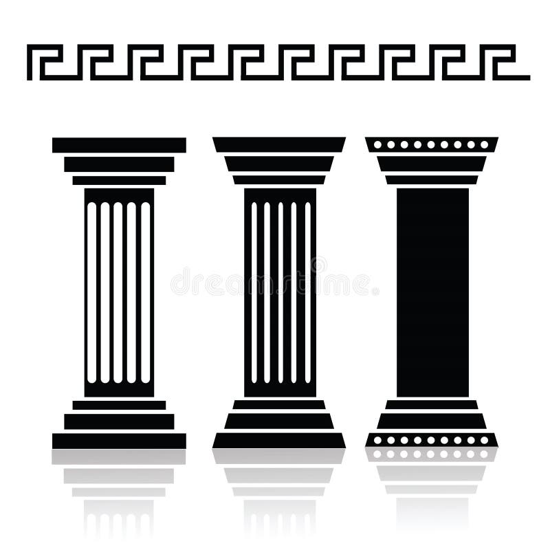 Stylized Greek columns stock vector. Illustration of architecture ... Stylized Greek columns stock vector. Illustration of architecture ...