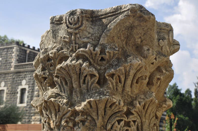 Ancient columns in Israel stock photo. Image of stonework - 65795304