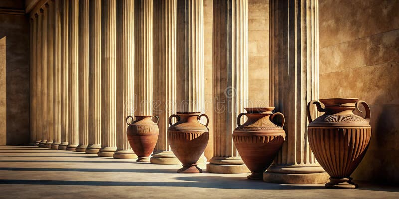 Ancient Columns and Jugs a Minimalist Stencil Photography Exploration ...
