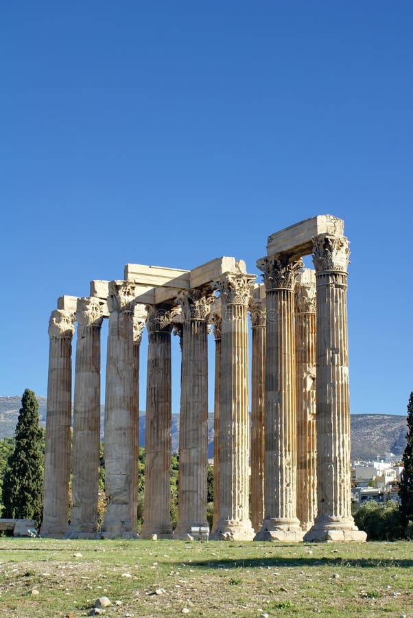 Ancient Columns with a Lintel in an Archaeological Park Stock Photo ...