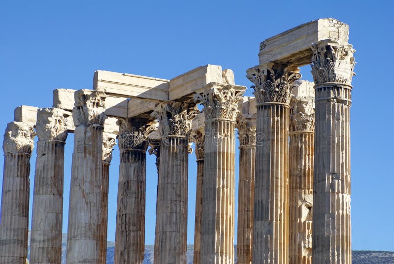 Ancient Columns with a Lintel in an Archaeological Park Stock Image ...