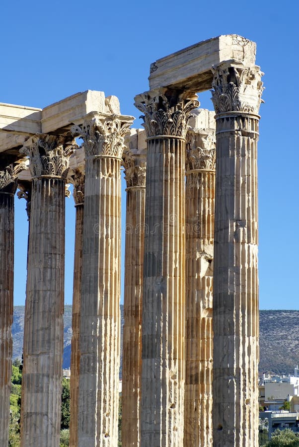 Ancient Columns with a Lintel in an Archaeological Park Stock Photo ...