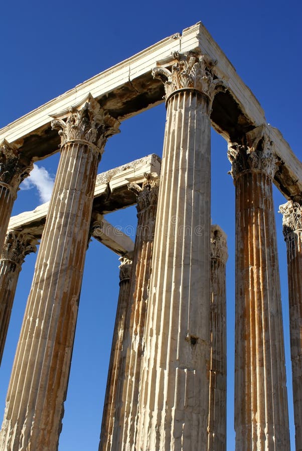 Ancient Columns with a Lintel in an Archaeological Park Stock Image ...