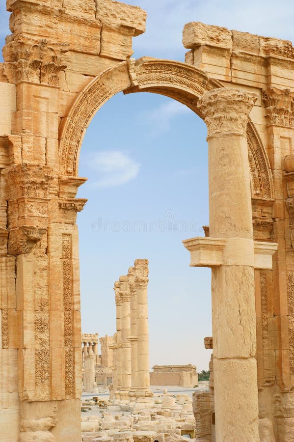 Ancient Columns Close Up, Palmyra Ruins, Syria Stock Photo - Image of ...