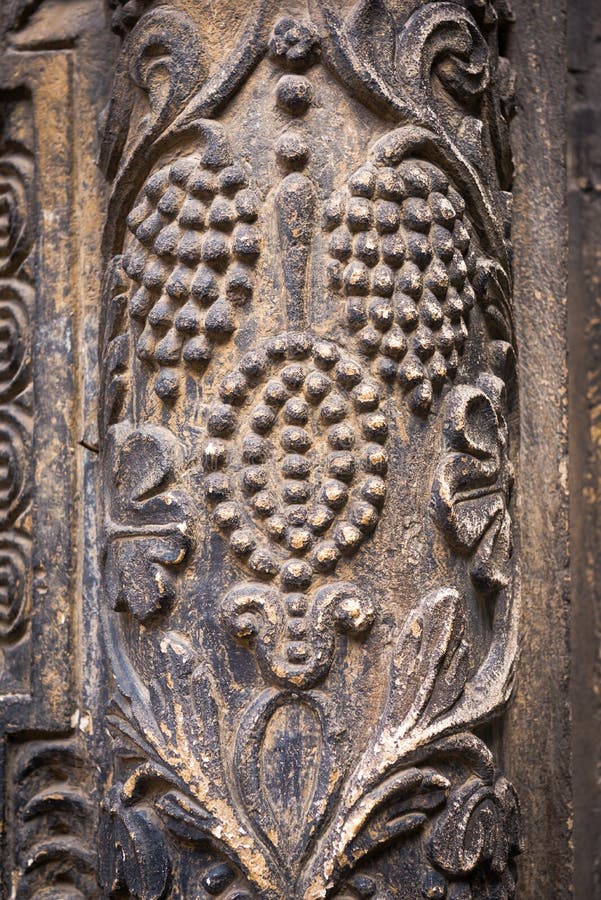 Ancient Columns with Renaissance Bas-reliefs and Plants Patterns in the ...