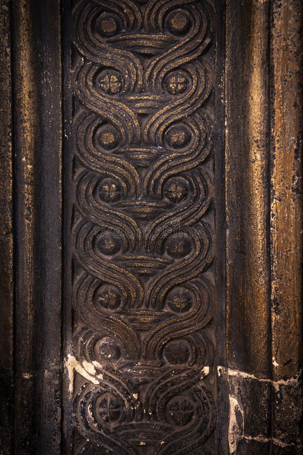 Ancient Columns with Renaissance Bas-reliefs and Plants Patterns in the ...