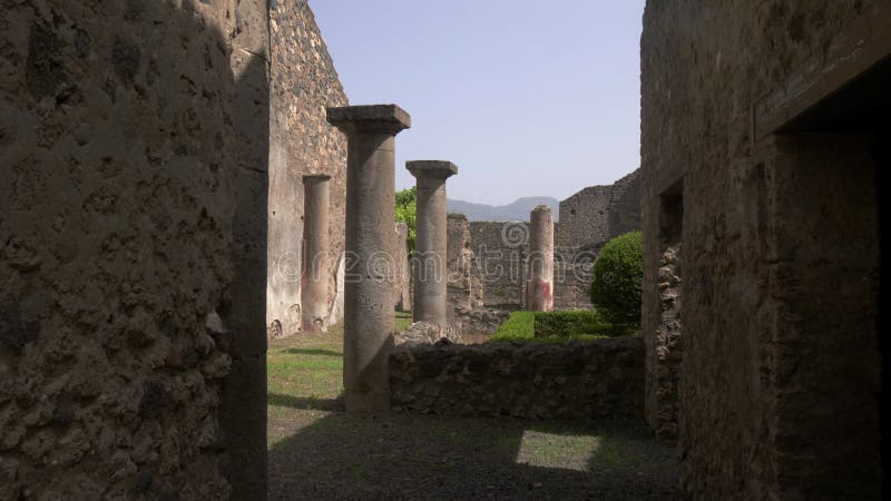 Ancient Columns at the Ruins of Pompeii Stock Video - Video of landmark ...