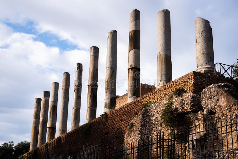 Ancient Columns of the Sacred Way in Rome Stock Photo - Image of ...