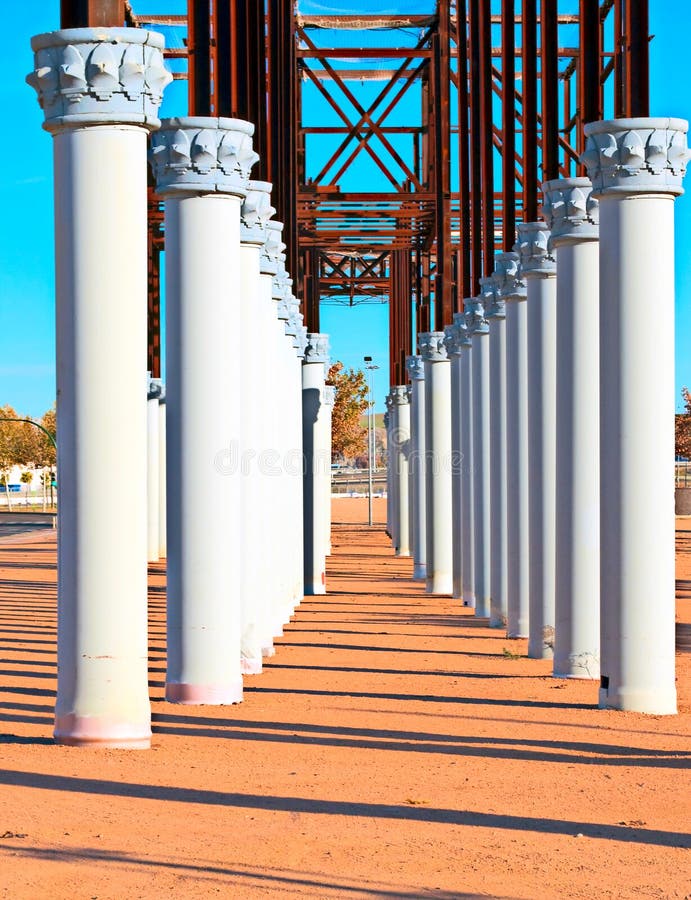 Ancient columns stock photo. Image of fence, blue, detail - 158563682