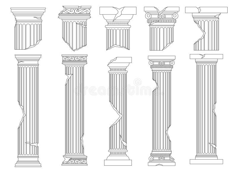 Ancient Columns Vector Design Illustration Stock Vector - Illustration ...