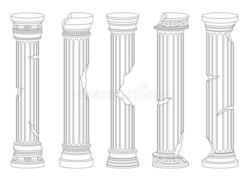 Ancient Columns Vector Design Illustration Stock Vector - Illustration ...