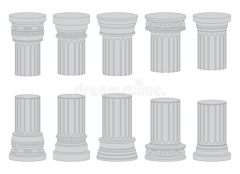 Ancient Columns Vector Design Illustration Stock Vector - Illustration ...