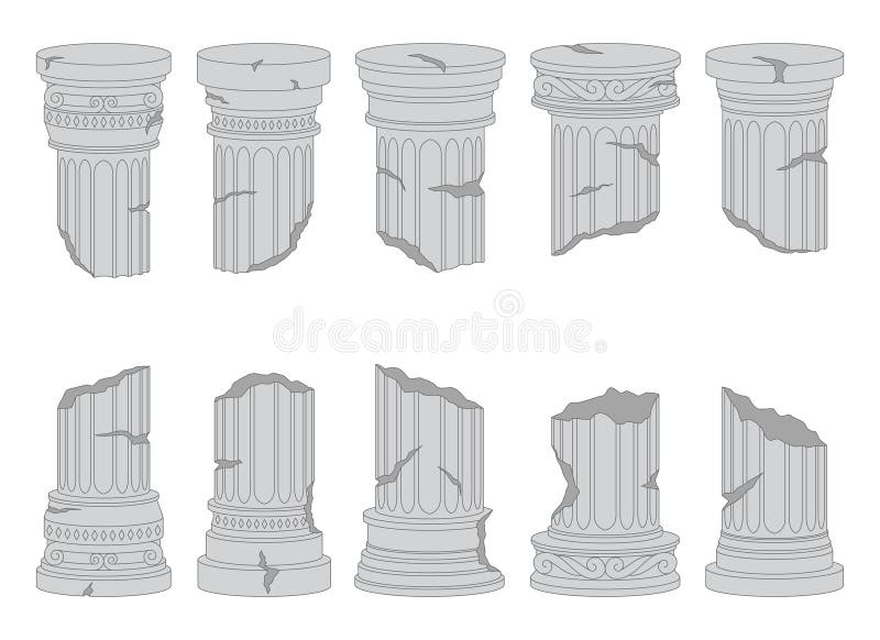 Ancient Columns Vector Design Illustration Stock Vector - Illustration ...