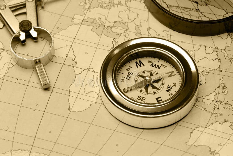 Ancient compass stock photo. Image of north, measurement - 6981468