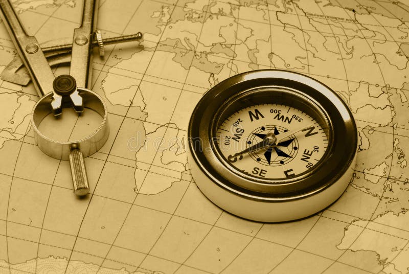 Ancient compass stock photo. Image of north, measurement - 6981468