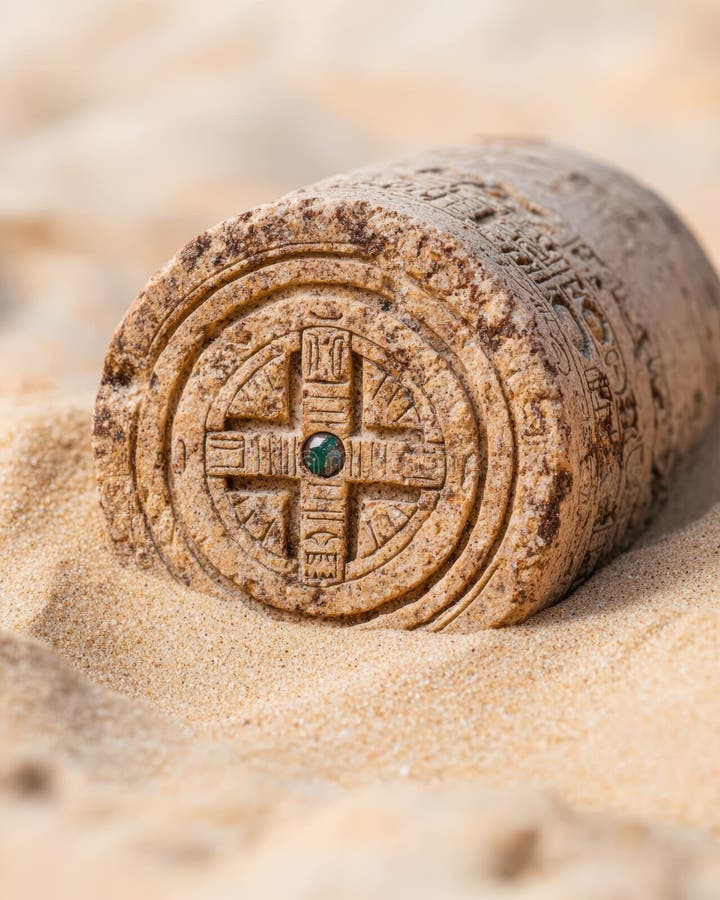 Ancient Compass Carved in Stone Stock Illustration - Illustration of ...