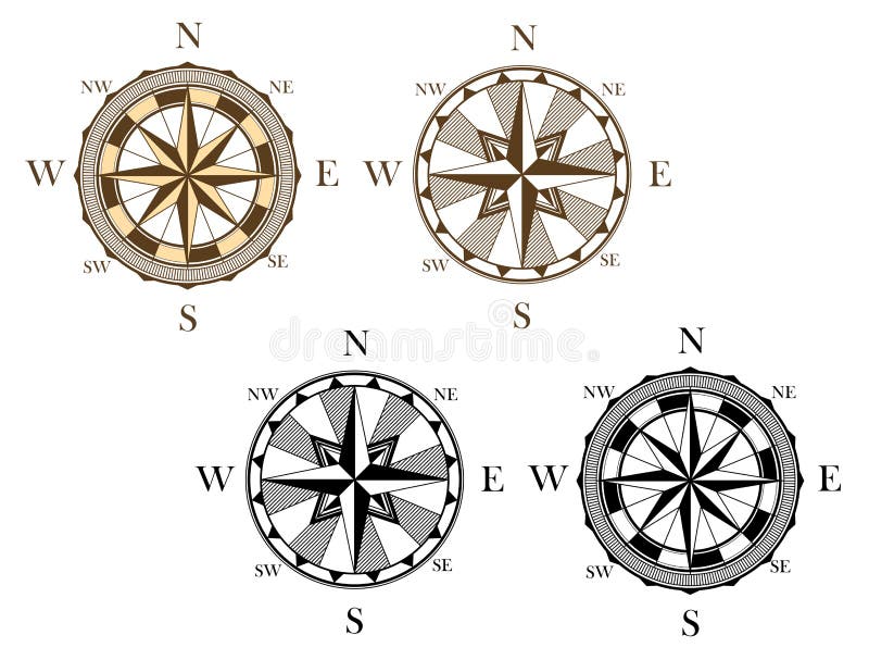 Ancient Compass Icon, Simple Style Stock Vector - Illustration of ...