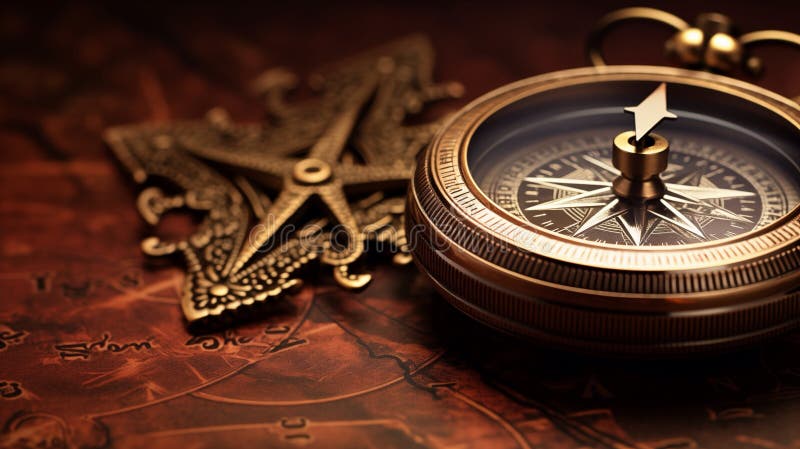 Ancient Compass, a Symbol of Guiding Towards the Destination, AI ...