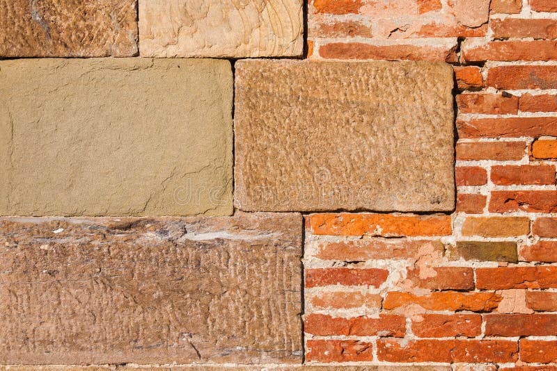Old Composite Brick Wall Background Stock Photo - Image of concrete ...