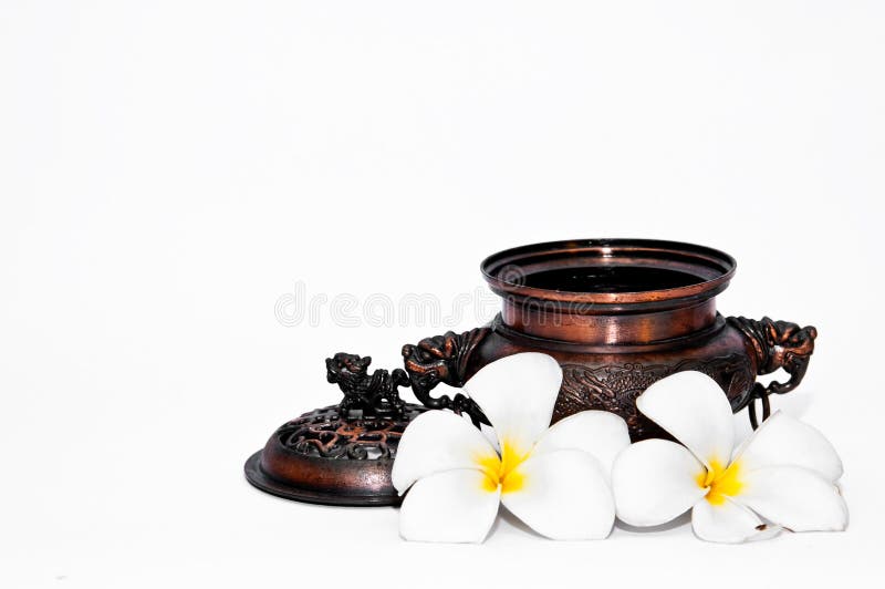 Ancient Container with Flower and Lion on Top Stock Image - Image of ...