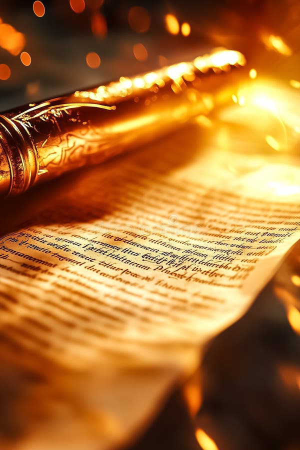 An Ancient Contract Unrolls with Glowing Symbols, Showcasing a Blend of ...