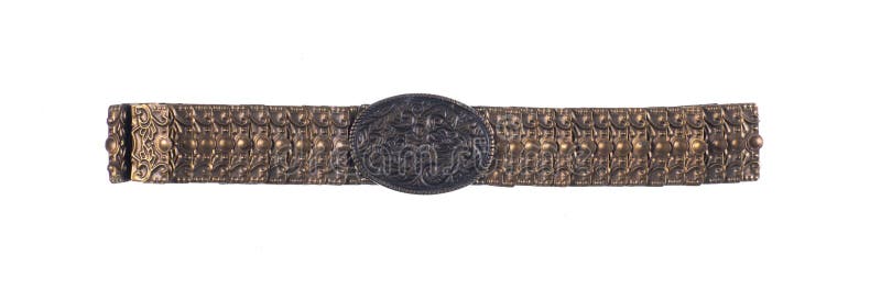 Ancient Copper Belt Isolated on White Stock Image - Image of body ...