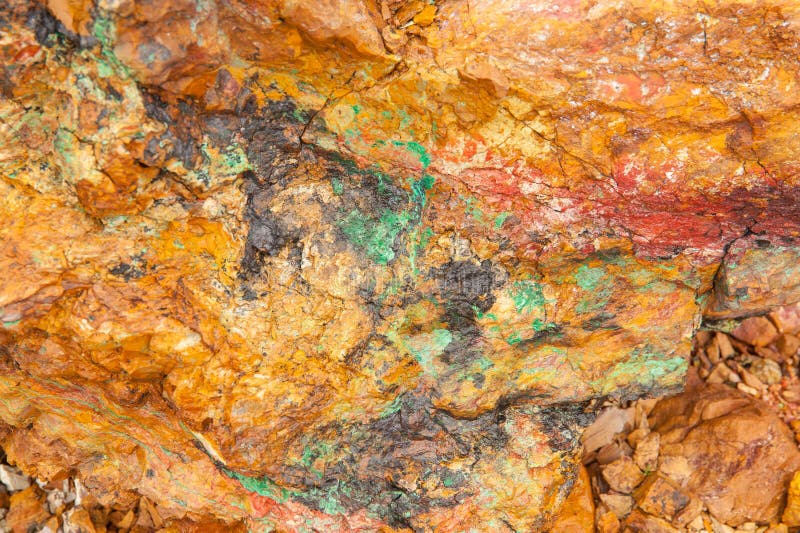 Ancient Copper Deposit. Stones with a High Copper Content. Stock Image ...
