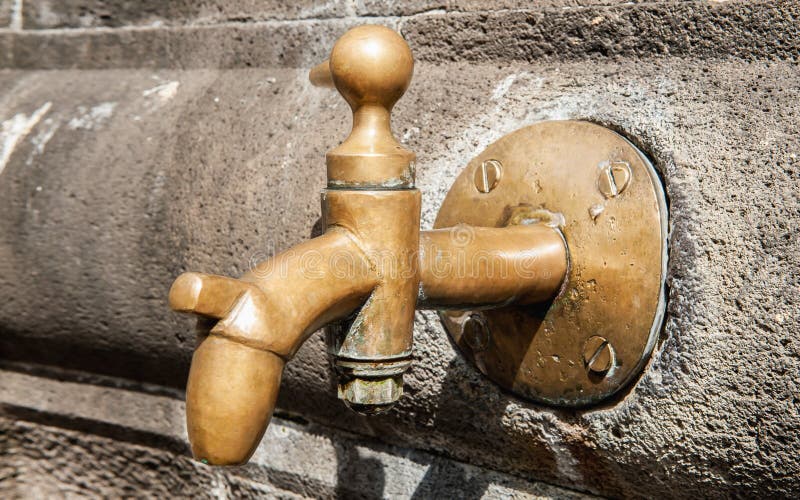 Ancient copper water tap stock photo. Image of outdoor - 100994670