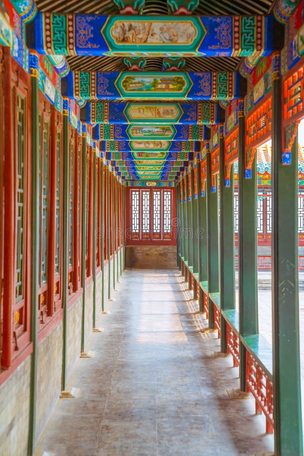 The Ancient Corridor of China. Stock Image - Image of aisle, ancient ...