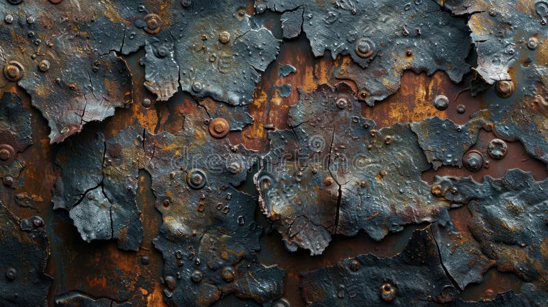 Ancient Corroded Metal Sheet Displaying Layers of Rust and Oxidation ...