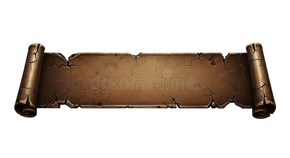 Ancient Cracked Scroll Banner for Fantasy or RPG User Interface Stock ...