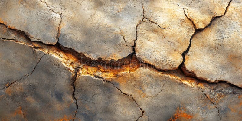 Ancient Cracked Stone with Deep Fissures Texture Stock Illustration ...