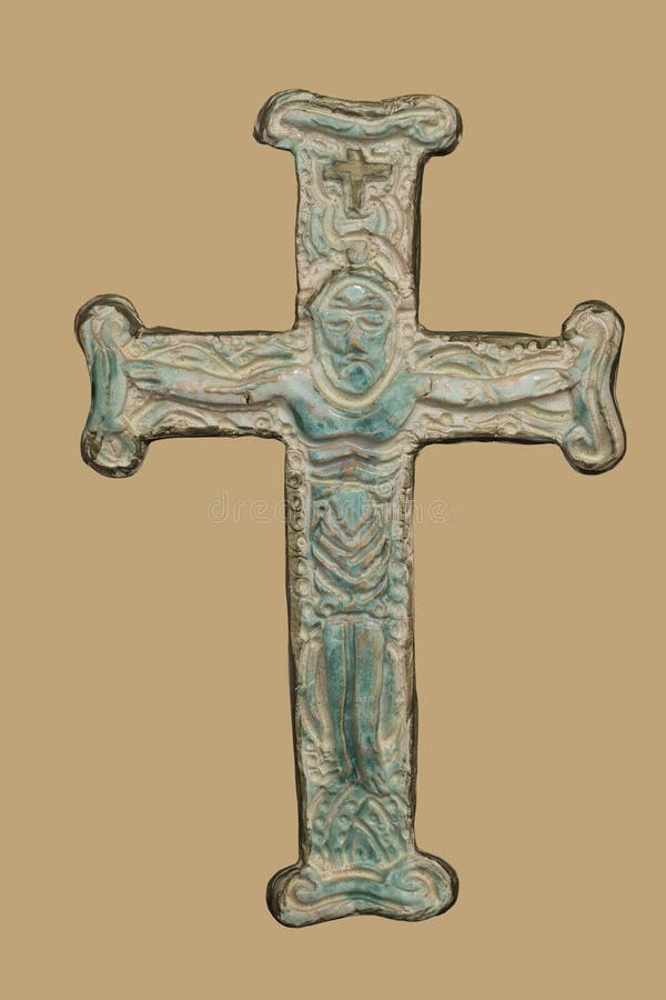Ancient Cross with Relief of Jesus Stock Photo - Image of jesus ...