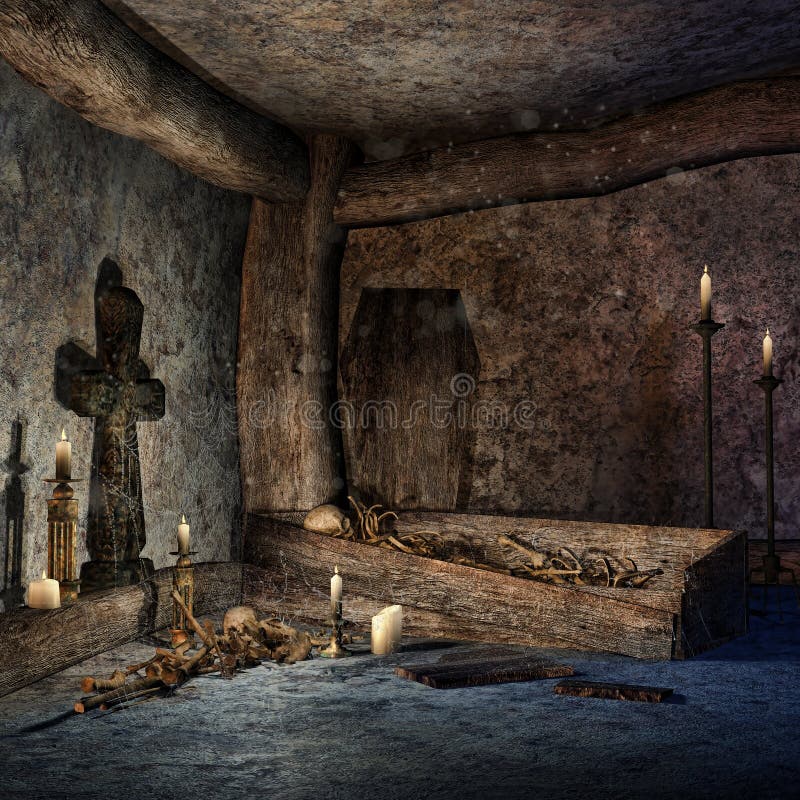 Skull crypt stock illustration. Illustration of graveyard - 58454847