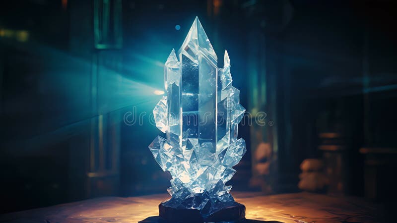An Ancient Crystal Radiating a Mysterious Bright Stock Footage - Video ...