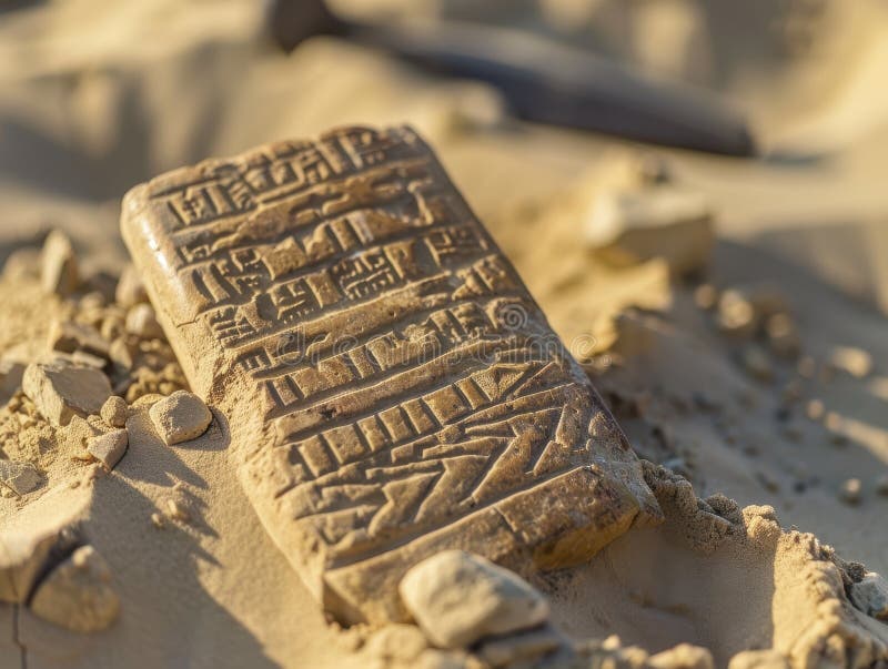 Ancient Cuneiform Tablet with Mysterious Inscriptions Stock ...