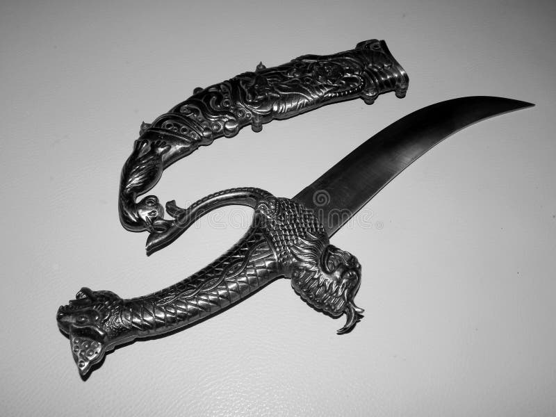 Ancient Dagger from India Isolated. Stock Image - Image of relic ...