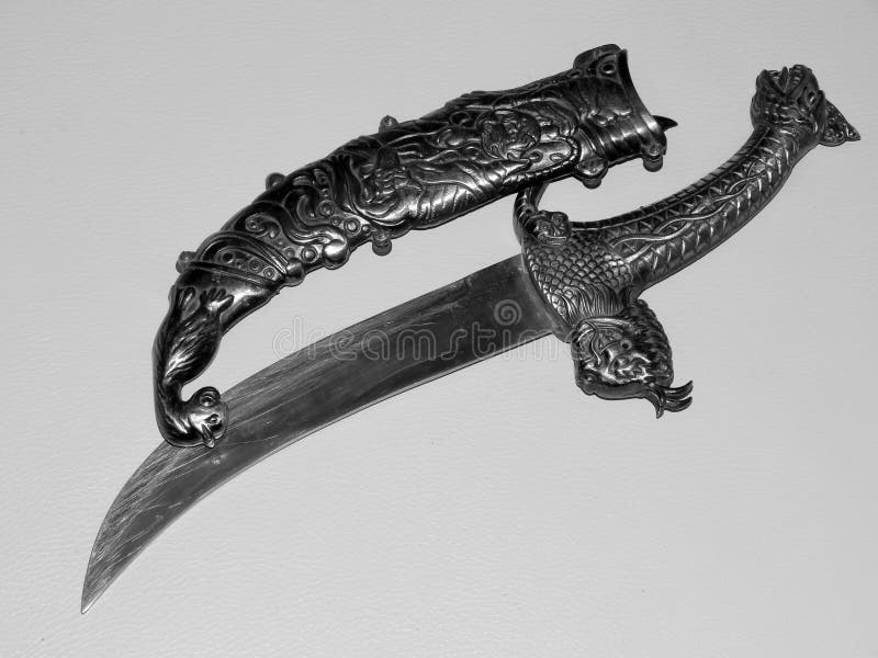Ancient Dagger from India Isolated. Stock Image - Image of relic ...