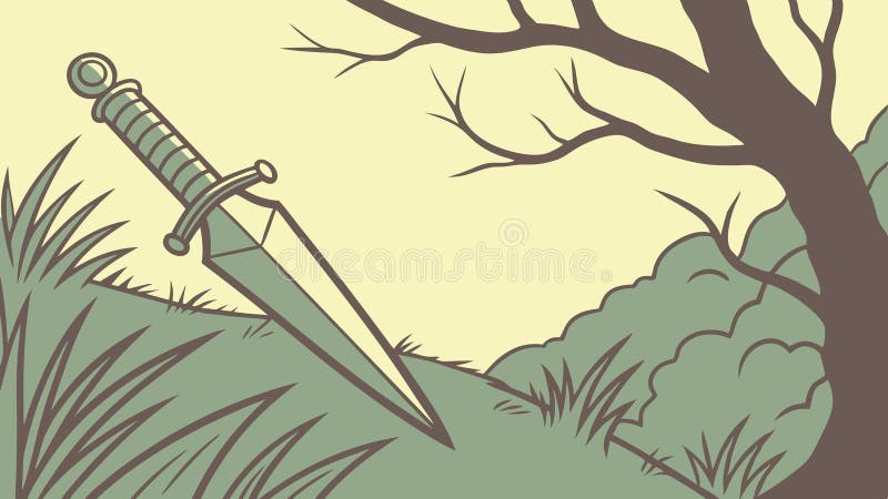 Ancient Dagger in a Peaceful Forest, Hidden History, Vector Design ...