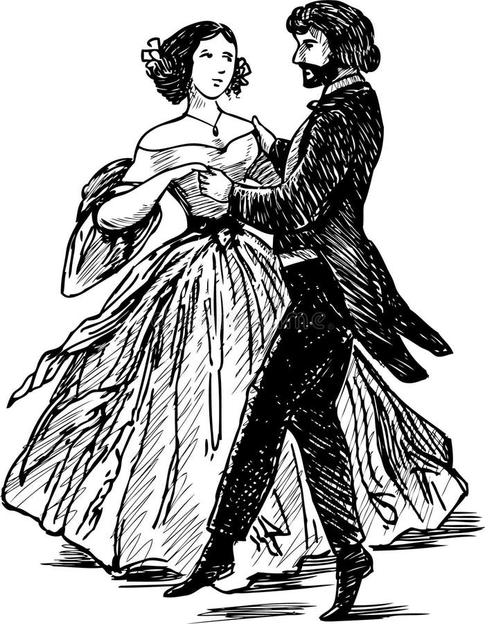 Ancient dancing pair stock vector. Illustration of graphic - 28923850