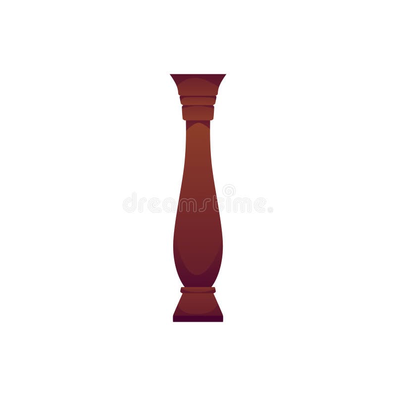 Ancient Decorative Brown Column, Vector Flat Antique Interior ...