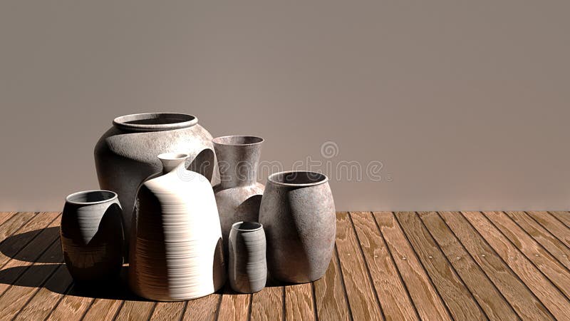 Ancient Decorative Ceramic Vase in the Form of a Rustic Clay Pottery ...