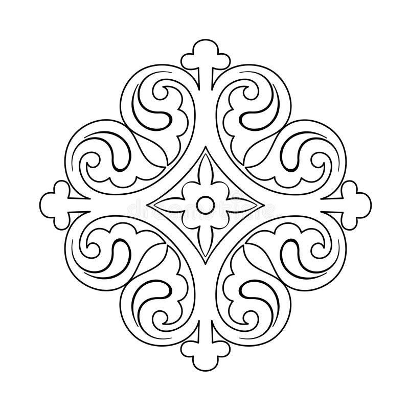 Ancient Decorative Pattern. Architectural Floral Element. Stock Vector ...