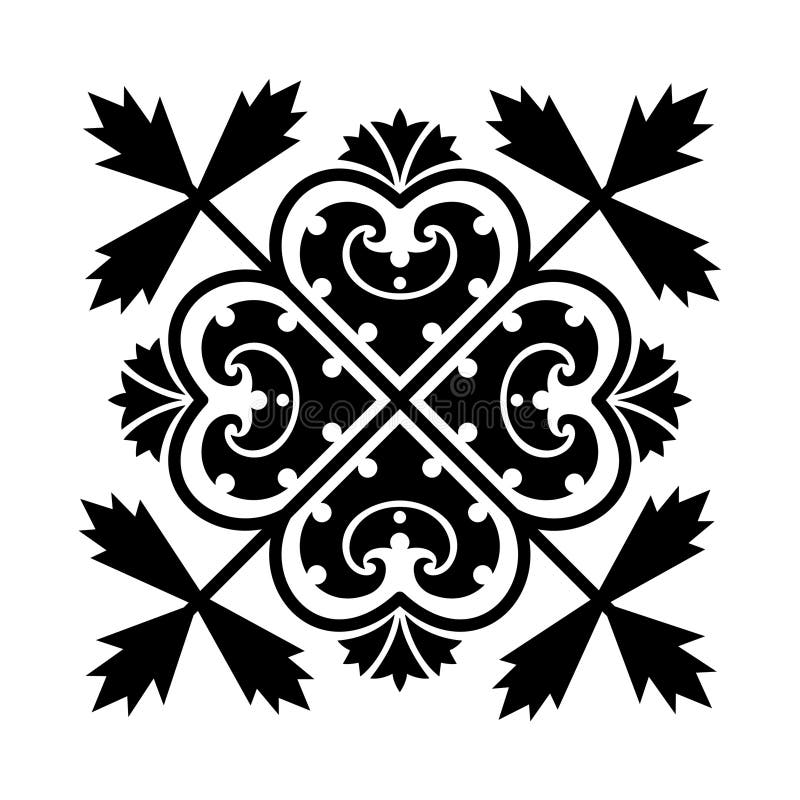 Ancient Decorative Floral Pattern. Stock Vector - Illustration of ...