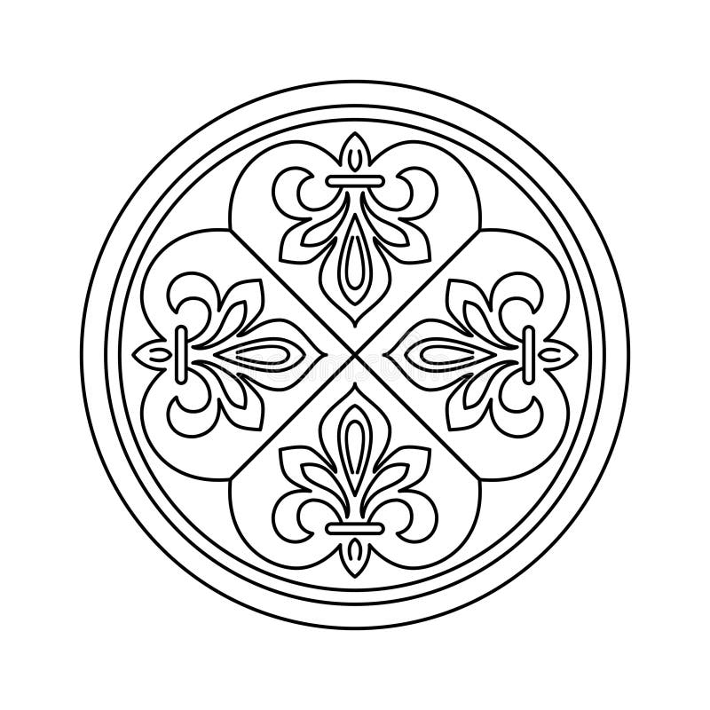 Ancient Decorative Pattern Line Art Stock Vector - Illustration of ...