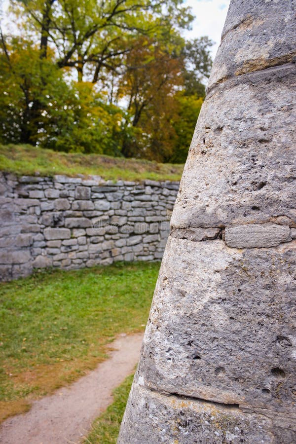 Ancient Defensive Stone Walls of the Castle Stock Photo - Image of ...
